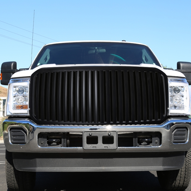 11-16 Ford F250 F350 SuperDuty Vertical Style Matte Black Front Grille