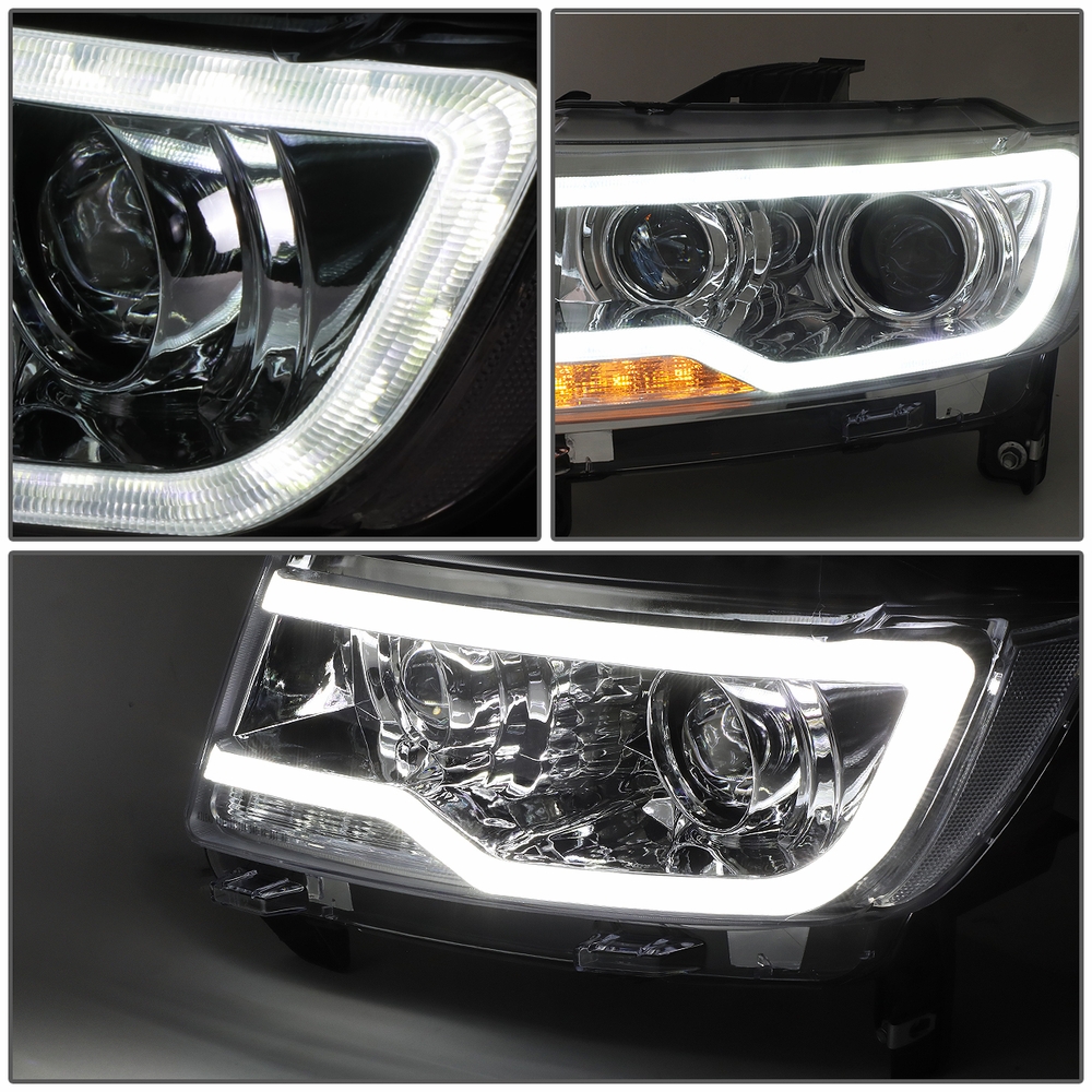 11-16 Jeep Compass Chrome Housing LED DRL Projector Headlight