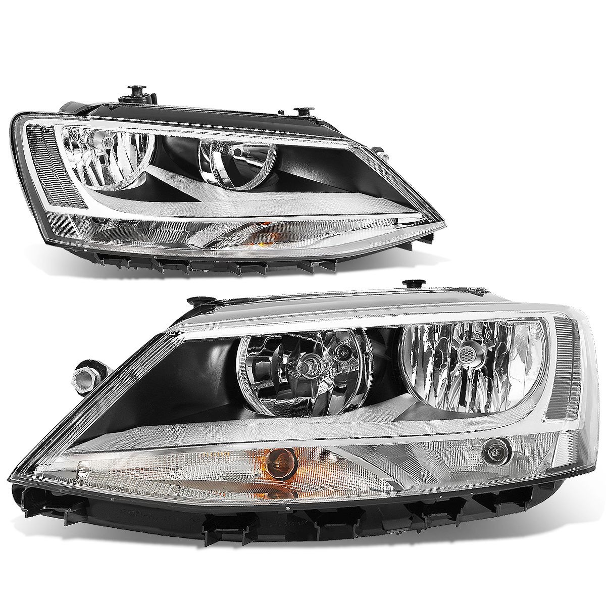 11-17 Volkswagen Jetta 4-Door MK6/A6 Pair of Headlight - Chrome Clear