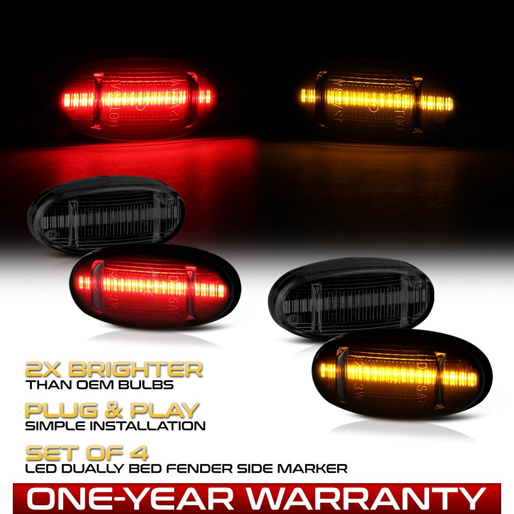 11-22 Ford F350/F350 Dually LED Dually Fender Marker Lights - Amber ...