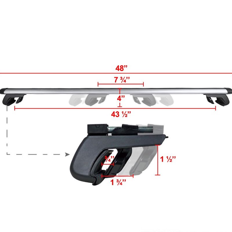 Universal 48" Roof Top Cross Bars Luggage Cargo Rack For Auto / SUV ...