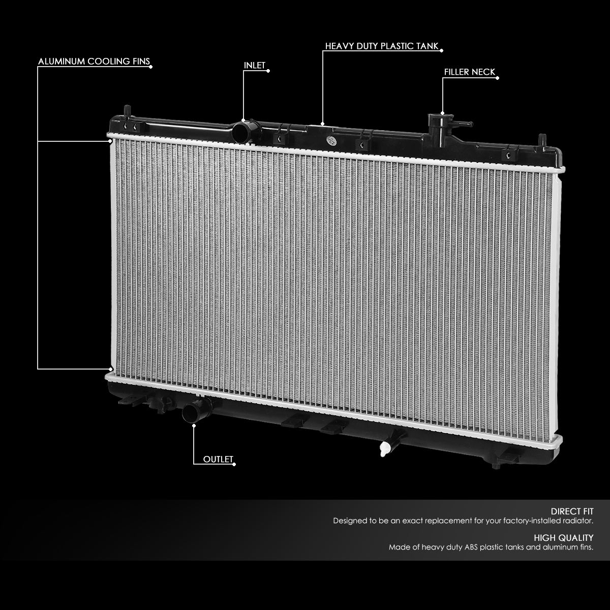 2013-2017 Honda Accord / 15-19 Acura TLX Aluminum Core Radiator OE Style