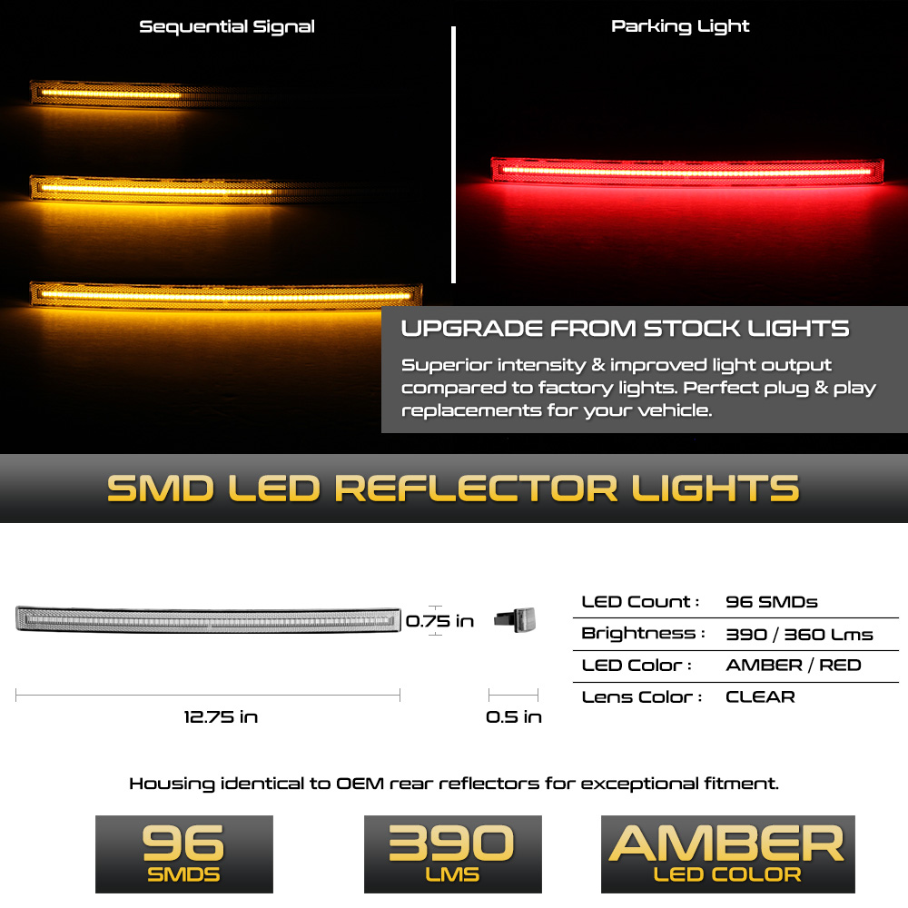 14-19 Chevy Corvette C7 Sequential Signal LED Rear Reflector Lights ...