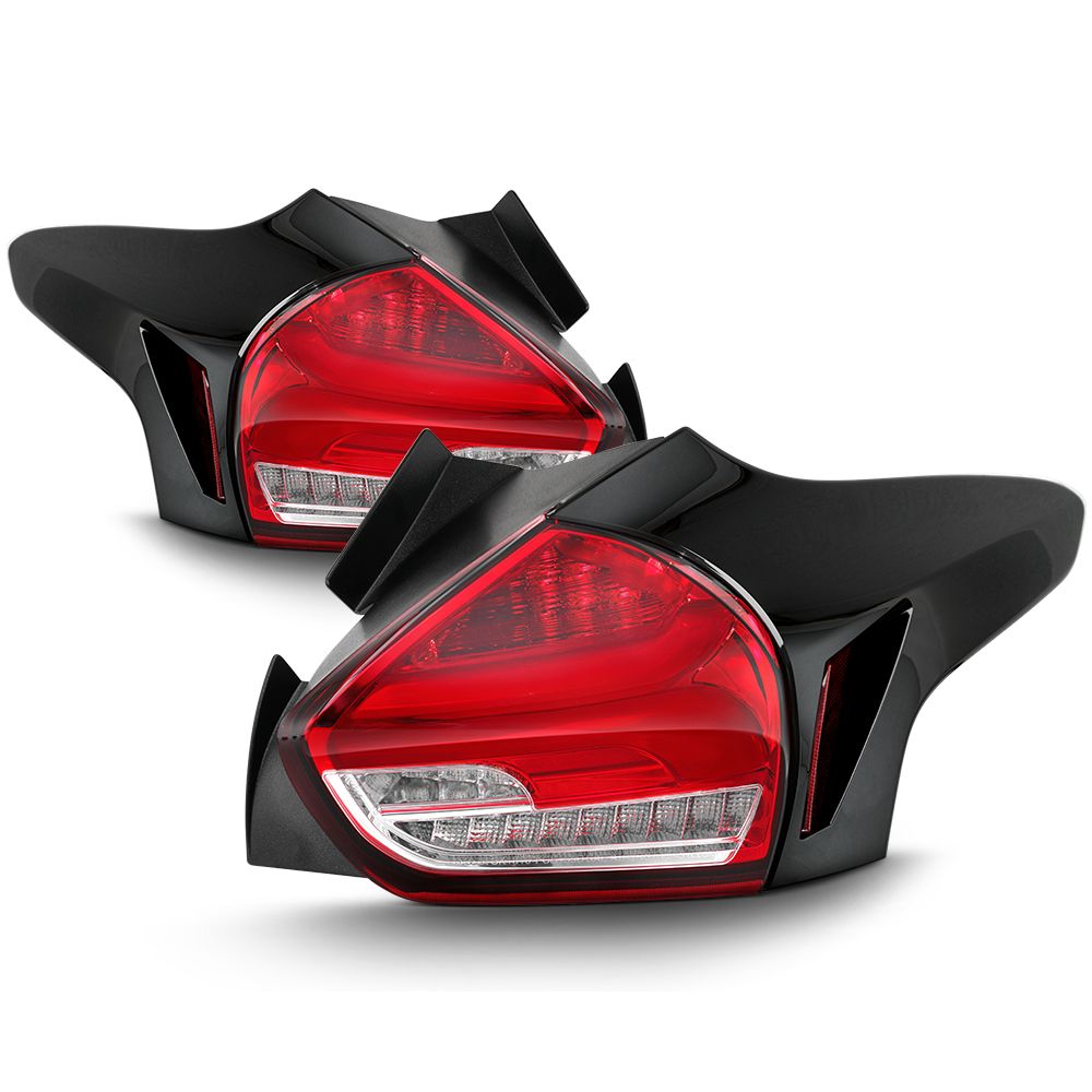 15-17 Ford Focus Hatchback Sequential LED Tail Lights - Red