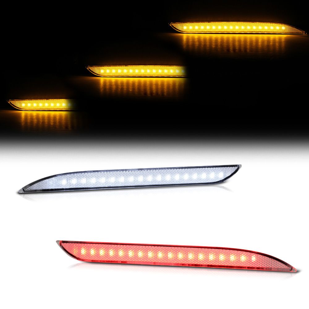 15-17 Ford Mustang Sequential Signal LED Rear Reflector Lights - Clear ...