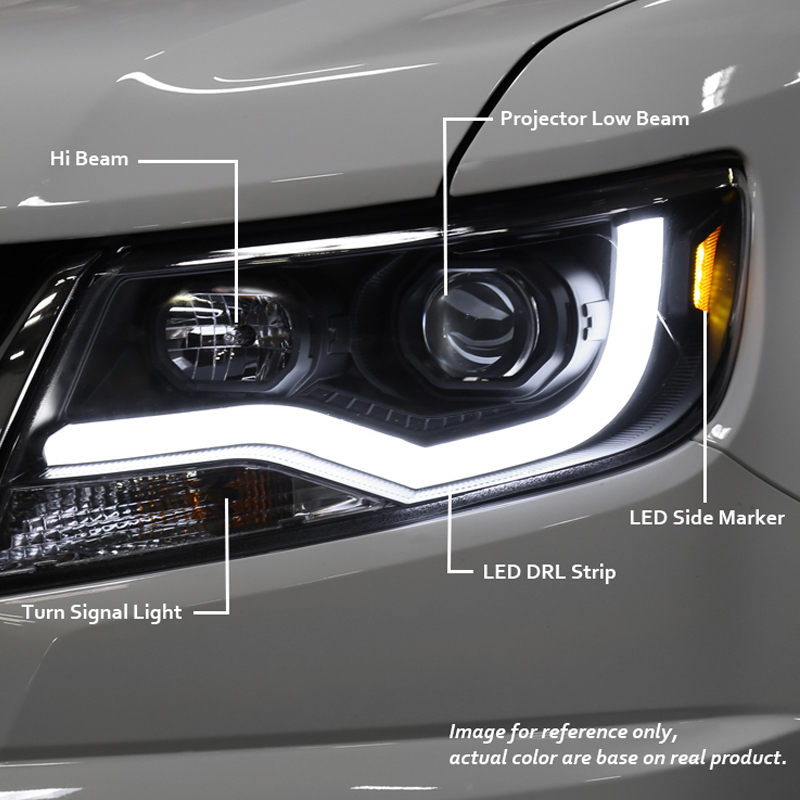 Spec-D 15-21 Chevy Colorado Projector Headlights LED DRL Tube - Smoked ...