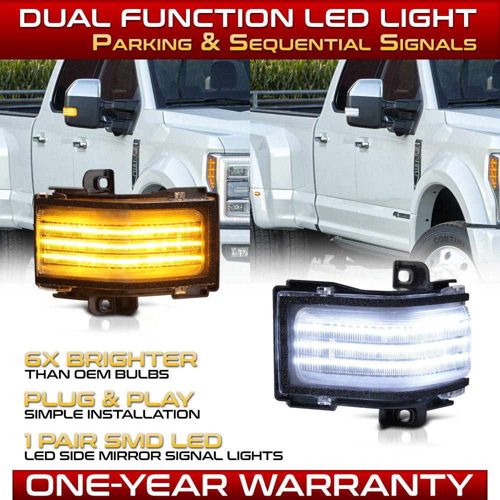 15-20 Ford F150 / 17-22 Super Duty LED Side Mirror Light - Switchback ...