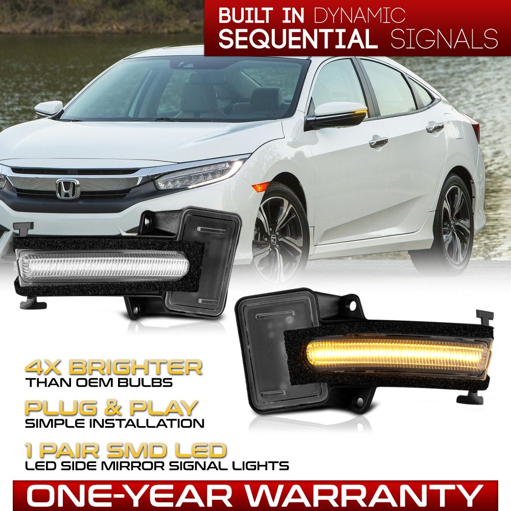 16-22 Honda Insight / Civic Sequential LED Side Mirror Light - Clear ...