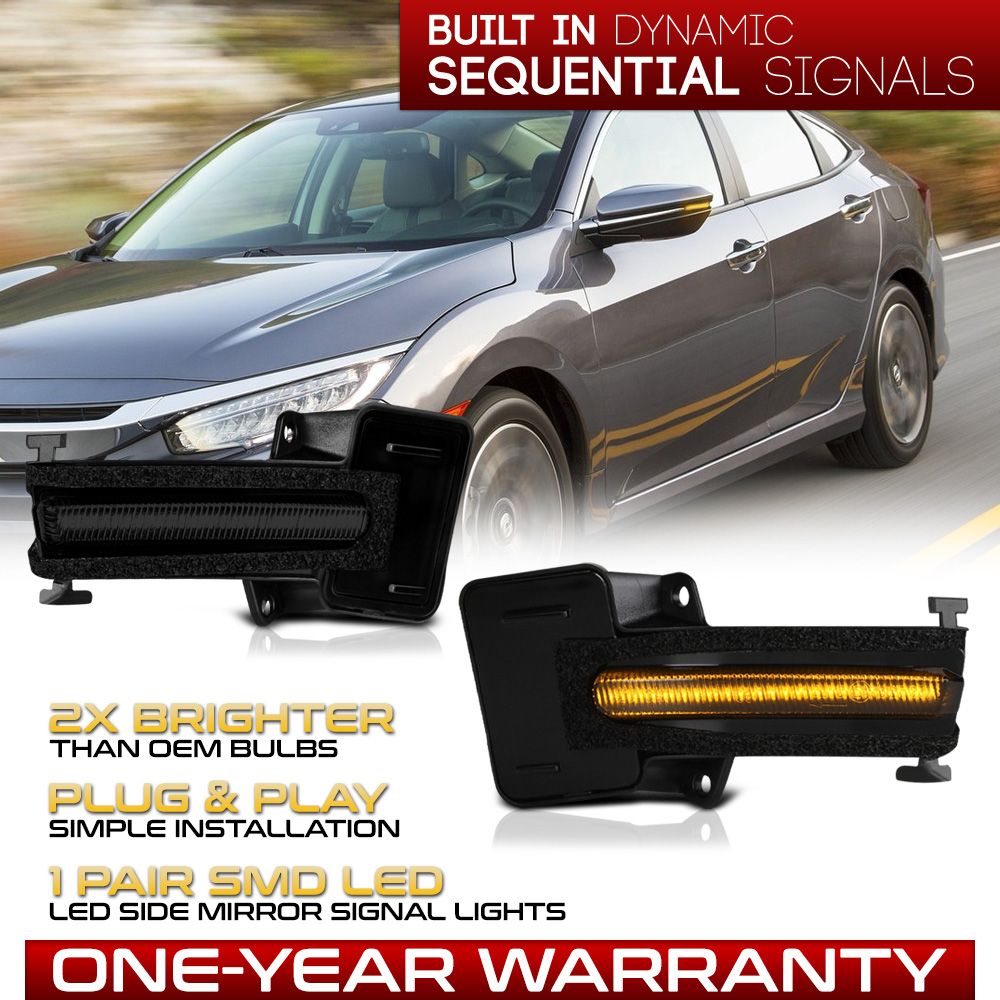 16-22 Honda Insight / Civic Sequential LED Side Mirror Light - Smoked ...