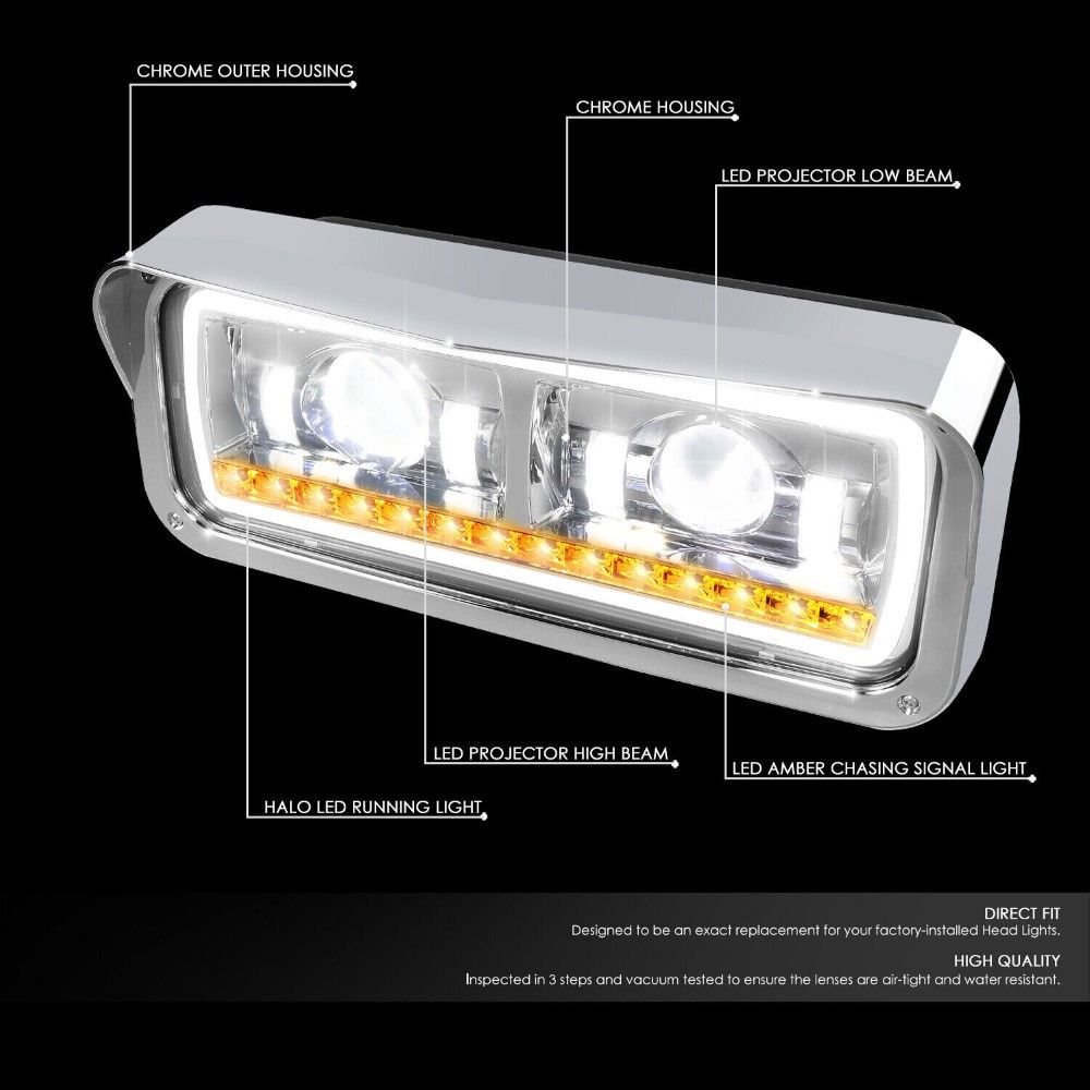 1981-2019 Kenworth W900 Western Star 4800 Full LED Headlights w/ DRL ...