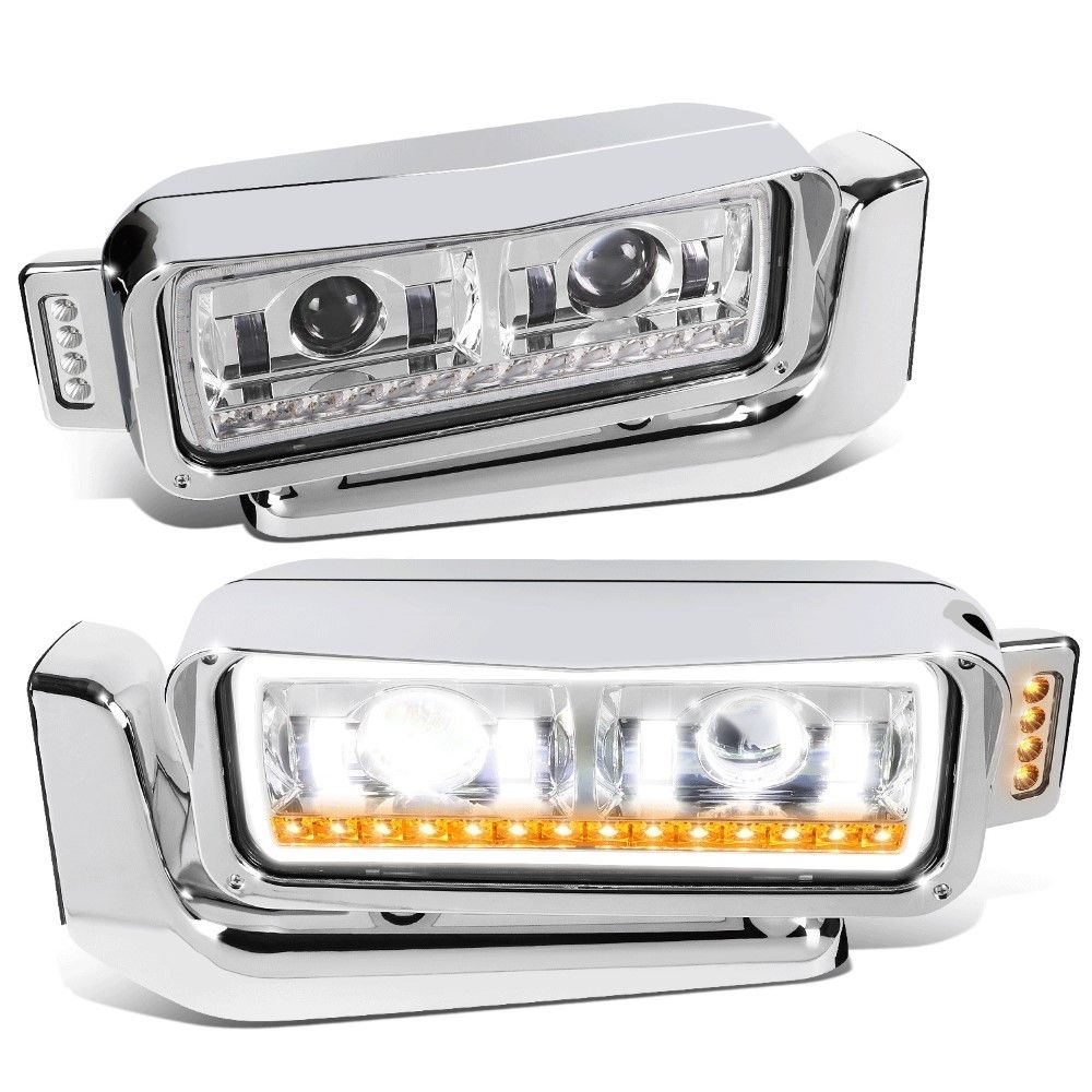 1981-2021 Peterbilt 359/379/389 Full LED Headlights w/ DRL & Sequential ...