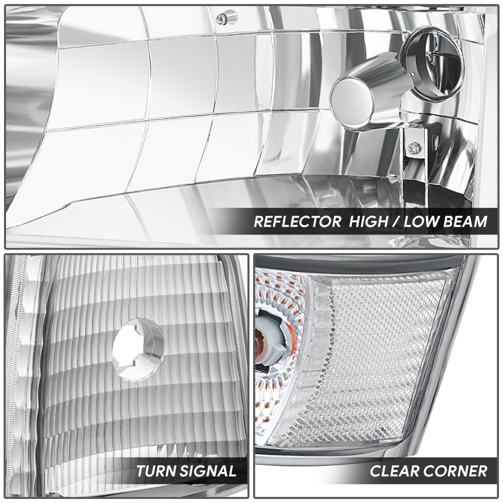 1992-1996 Ford F150|F250|F350|Bronco L-Shape LED Switchback Reflector ...