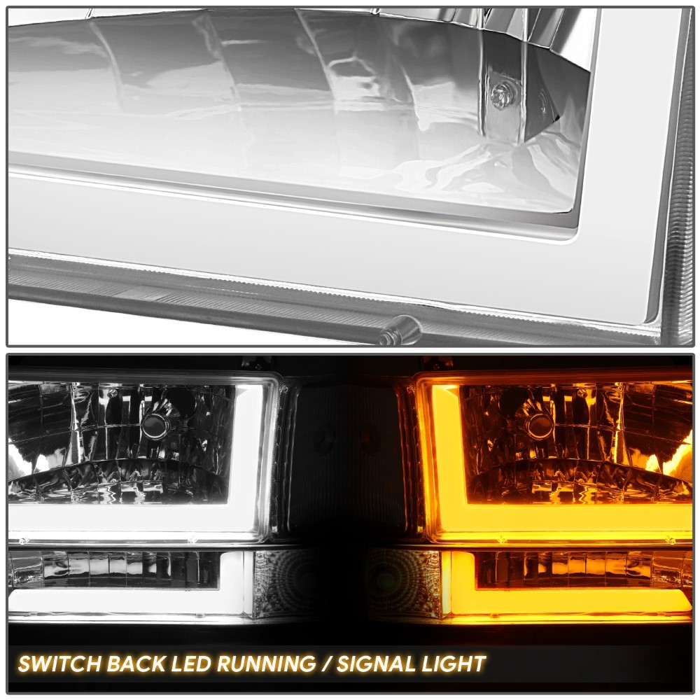 1992-1996 Ford F150|F250|F350|Bronco L-Shape LED Switchback Reflector ...