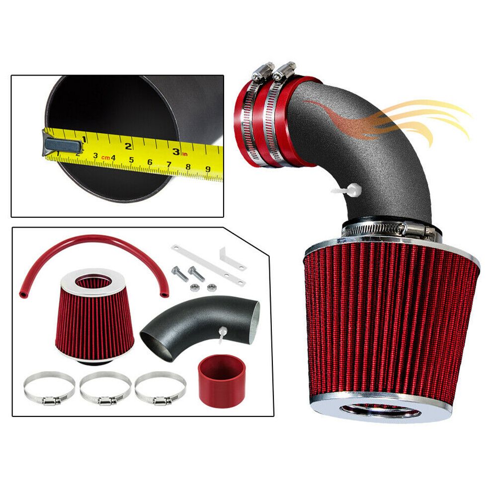 1993-1998 Volkswagen Golf Short Ram Intake Black Pipe With Red Kit