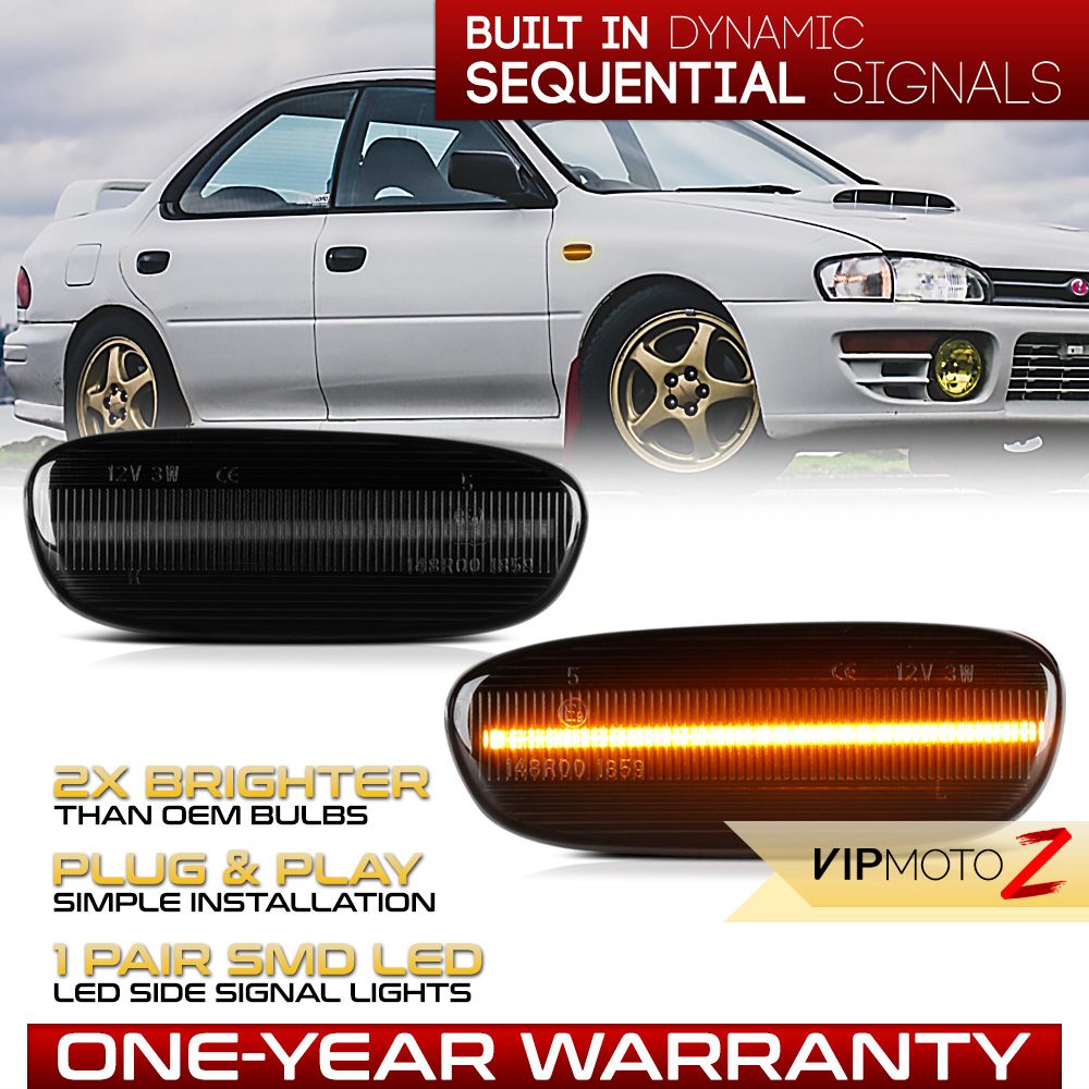 1993-2001 Subaru Impreza Sequential LED Side Marker Lights - Smoked ...