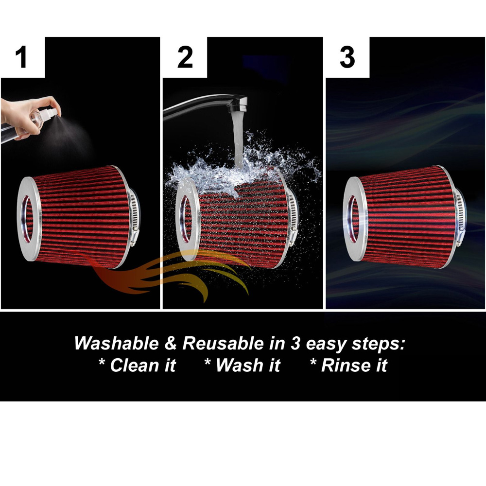 Ares Red 11-14 Ford F150 5.0L V8 Heat Shield Cold Air Intake + Filter