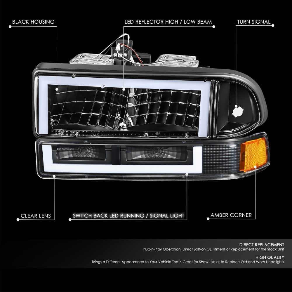 1998-2004 Chevrolet Blazer/S10 Square-Shape LED DRL Switchback ...