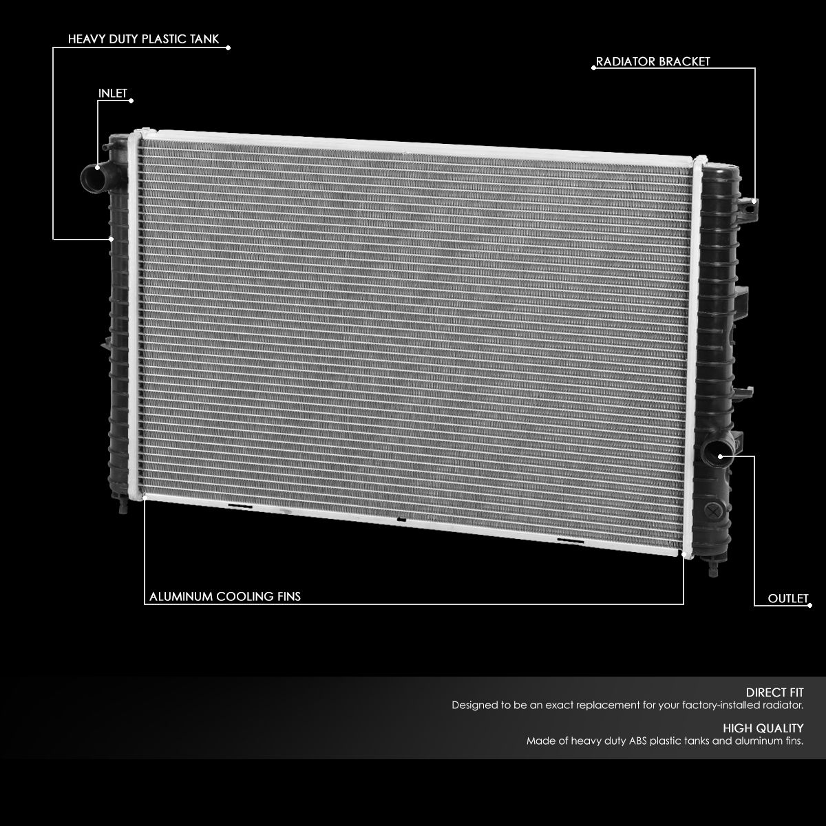 1999-2004 Land Rover Discovery 4.6L OE Style Replacement Core Radiator ...