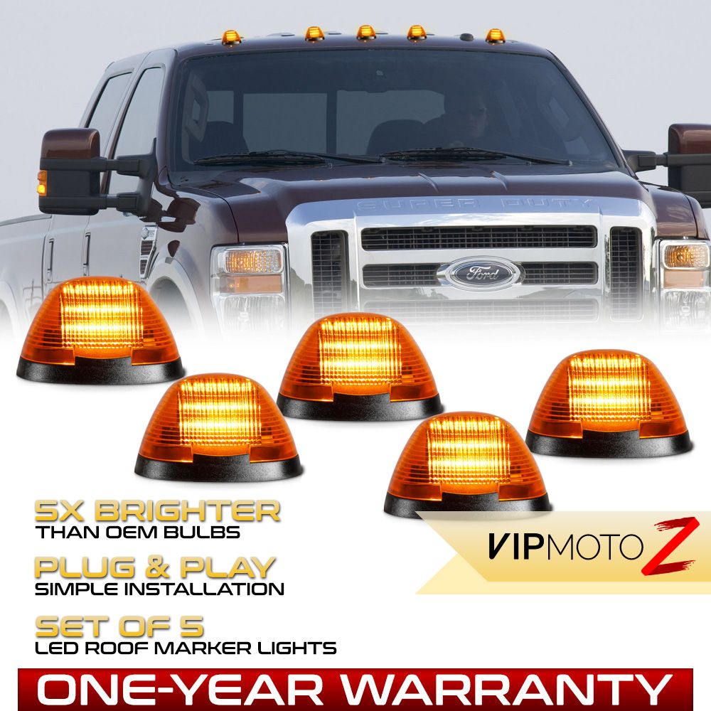 1999-2016 F250 F350 F450 F550 Superduty Amber LED Roof Clearance Lights ...