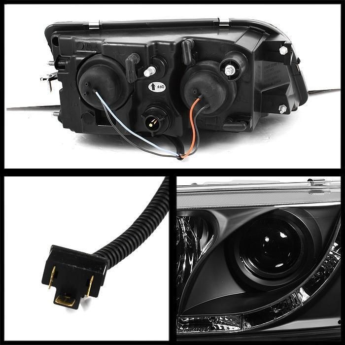 2000-2003 Volvo S40 / V40 LED DRL Projector Headlights - Black