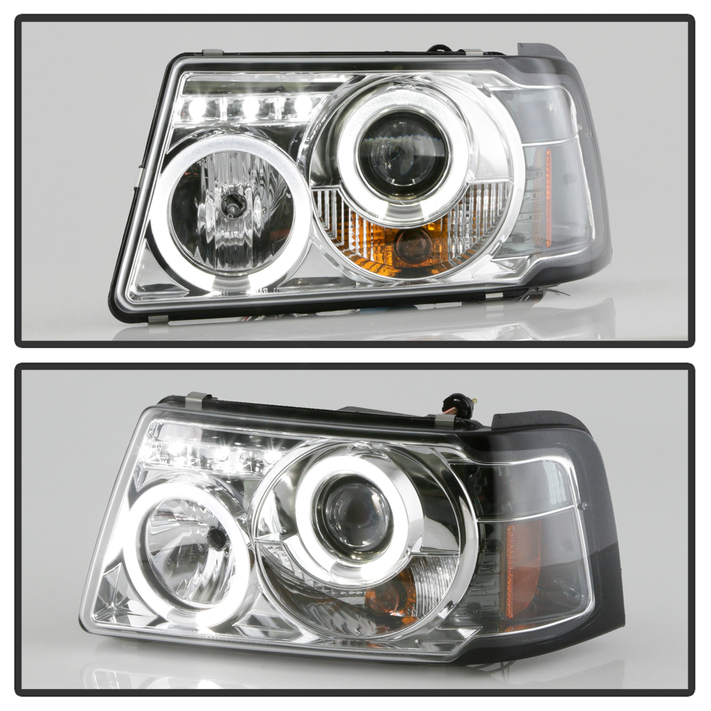 2001-2011 Ford Ranger Angel Eye Halo & LED Projector Headlights - Chrome