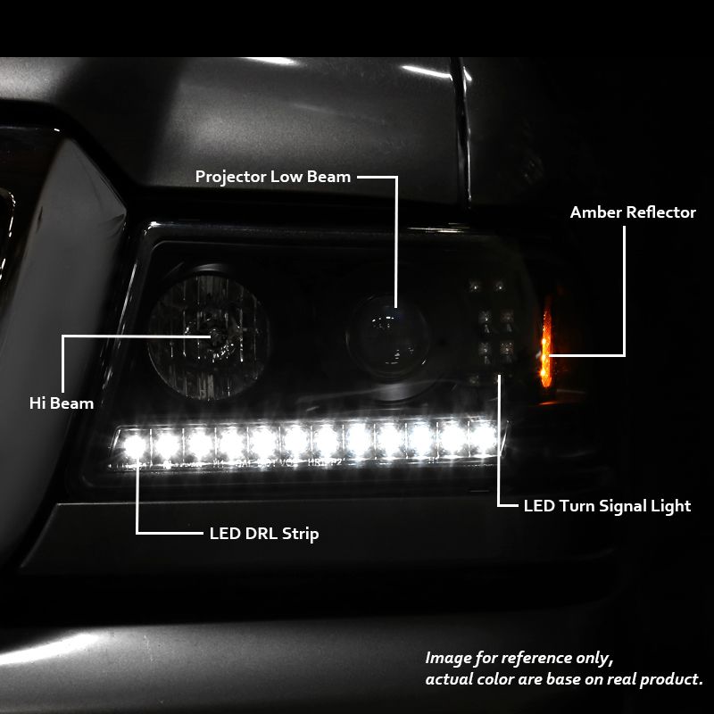 2001-2011 Ford Ranger Chrome LED Strip Projector Headlights
