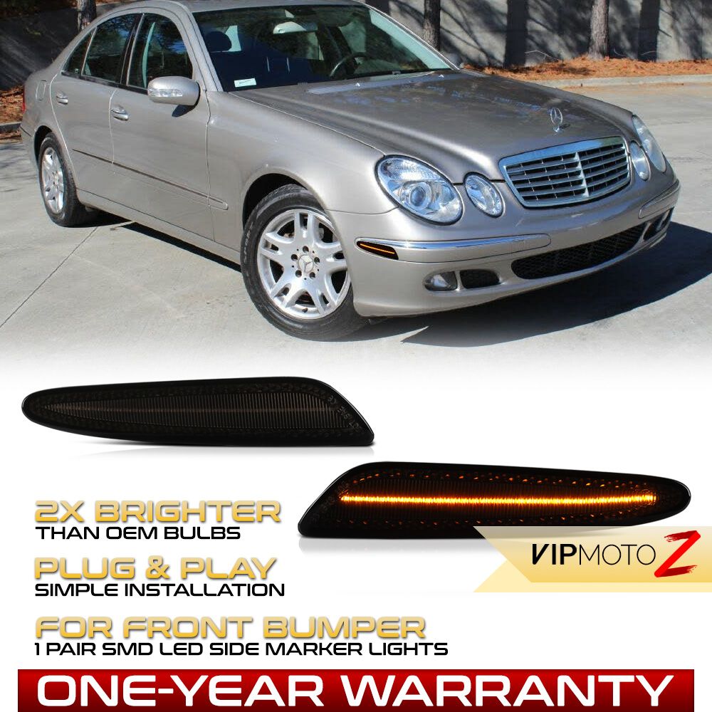 2003-2006 MBenz W211 E320 E350 E500 Amber LED Side Marker Lights - Smoked Lens - LAC-SML-FF ...