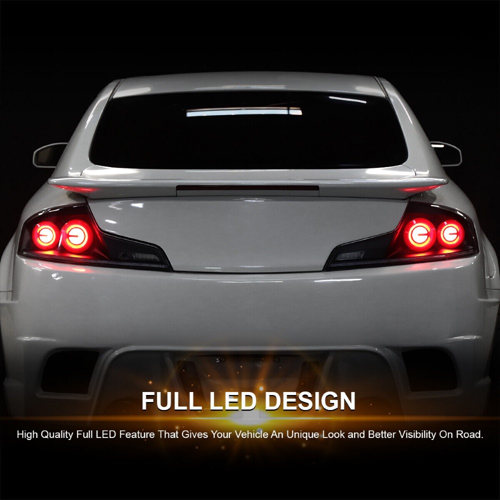 2003-2007 Infiniti G35 Coupe LED Dual Clear Halo Sequential Turn Signal ...