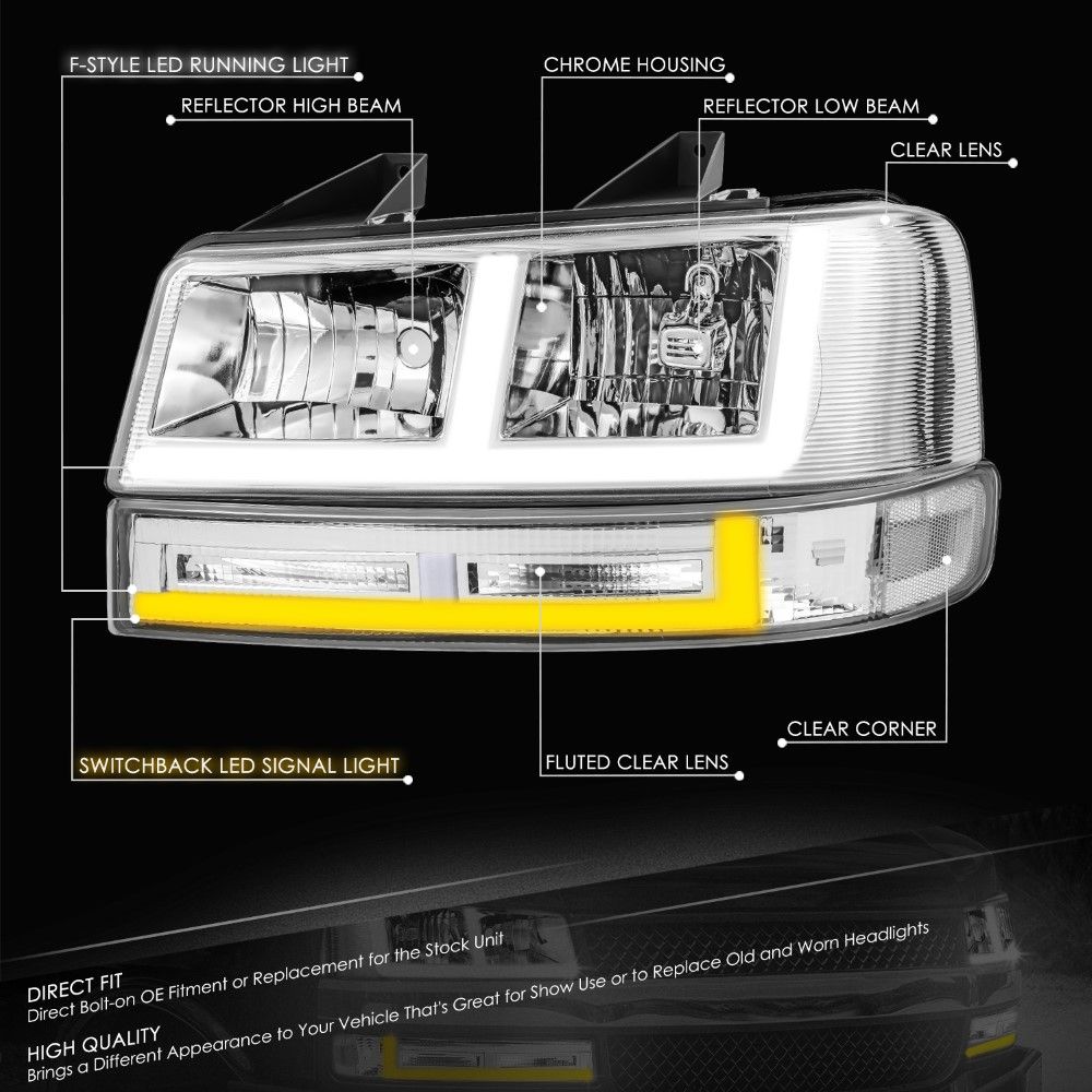 2003-2023 Chevy Express / GMC Savana Switchback F-Shape LED DRL ...
