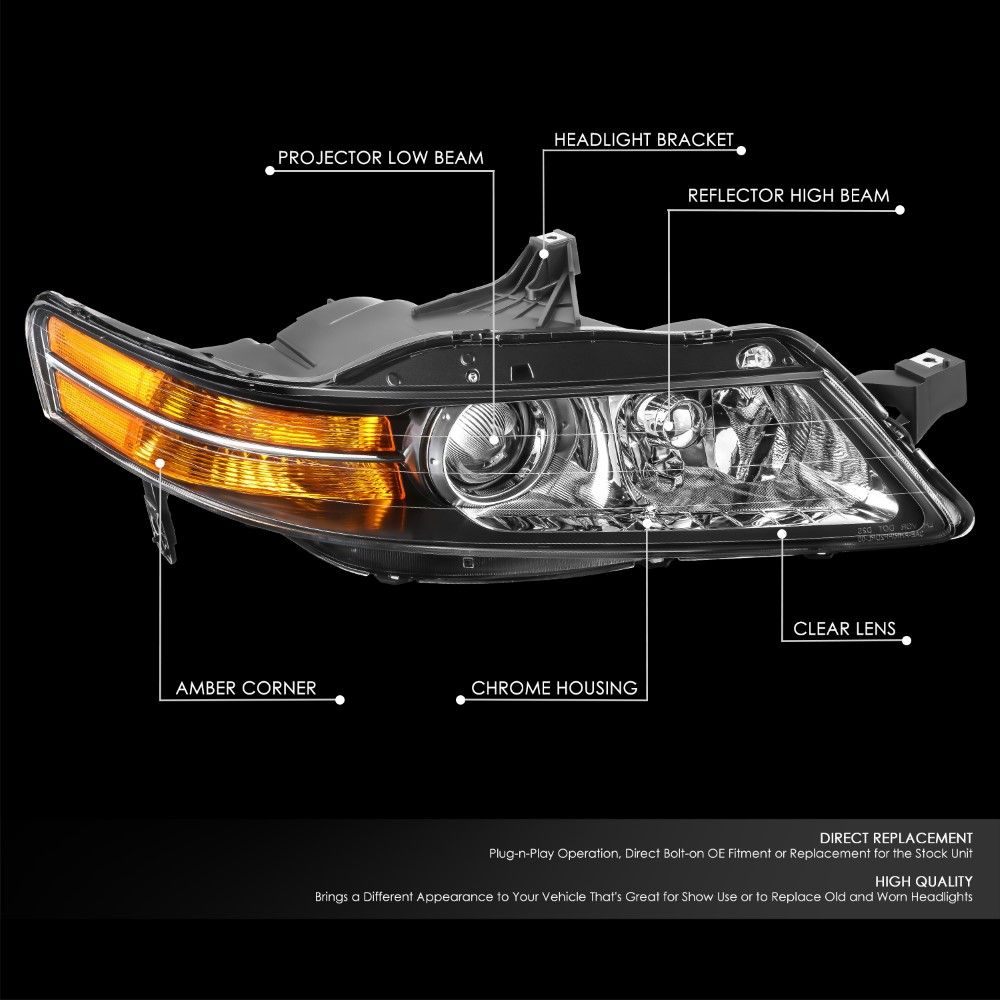 2004-2005 Acura TL OE Style Projector HID Headlight - Right Passenger ...
