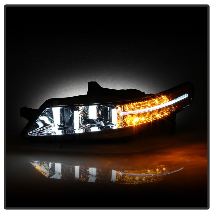 2004-2008 Acura TL w/ LED Signal DRL Projector Headlights - Chrome