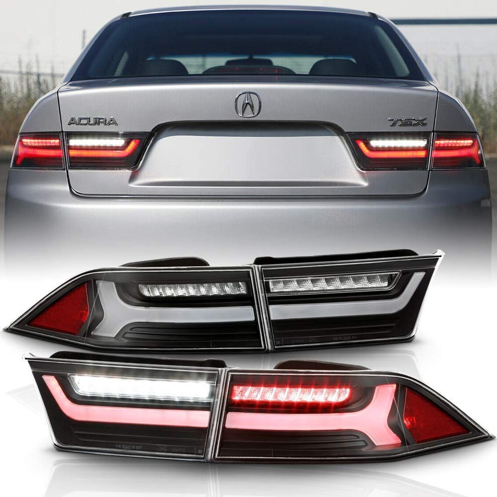 2004-2008 Acura TSX Black Full LED Tube Tail Lights