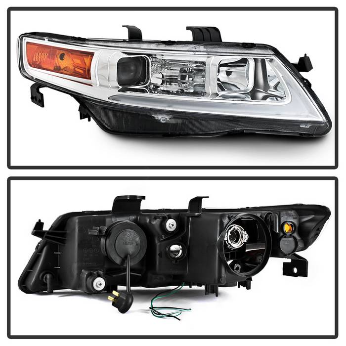 2004-2008 Acura TSX CL9 LED Tube Projector Headlights - Chrome