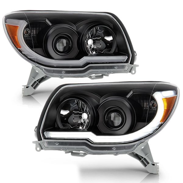 2006-2009 Toyota 4Runner Black LED Tube DRL Projector Headlights PRO-JH ...
