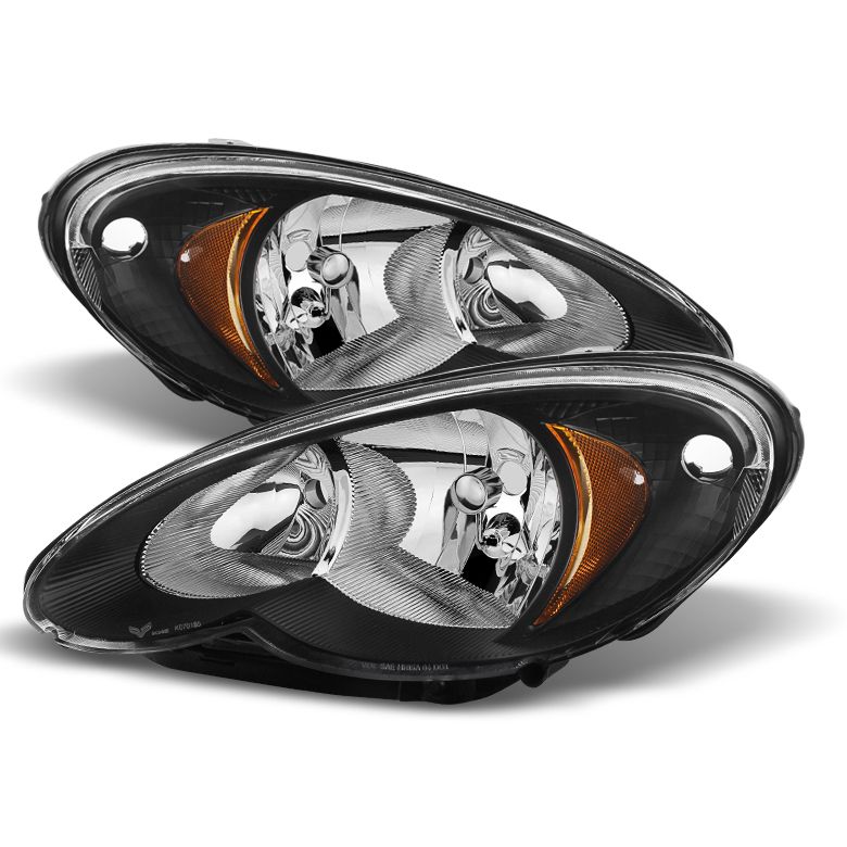 2006-2010 Chrysler PT Cruiser Replacement Crystal Headlights - Black