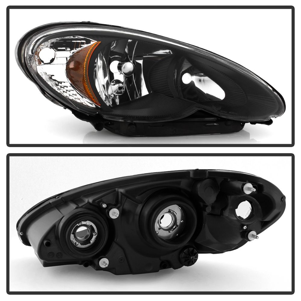 2006-2010 Chrysler PT Cruiser Replacement Crystal Headlights - Black