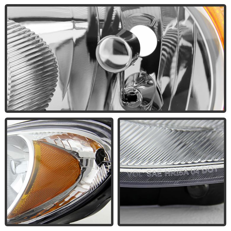2006-2010 Chrysler PT Cruiser Replacement Crystal Headlights - Chrome