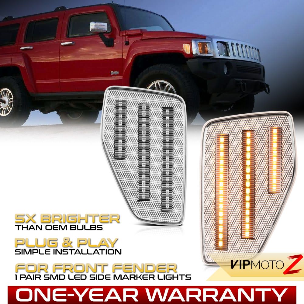 2006-2010 Hummer H3 H3T Amber LED Side Marker Lights - Clear - LAC-SML ...