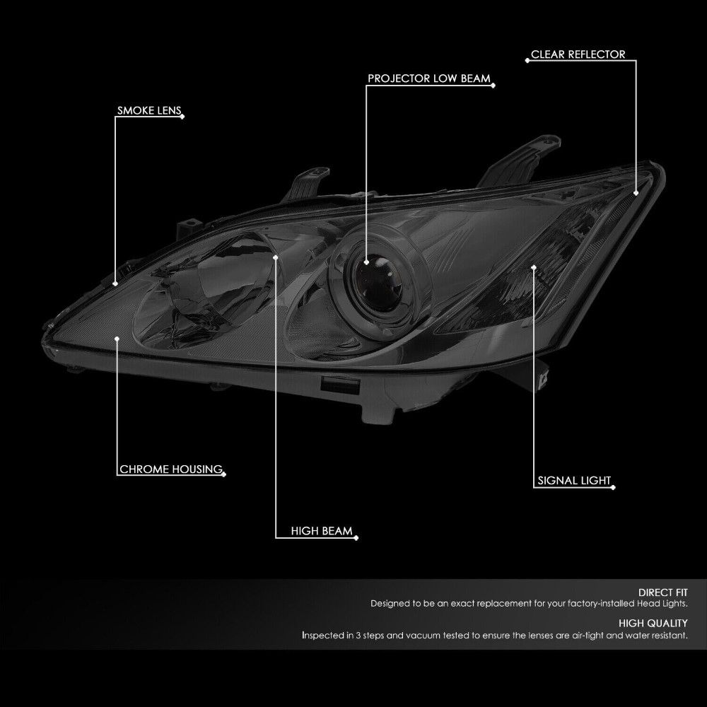 2007-2009 Lexus ES350 OE-Style Replacement Projector Headlights Chrome ...