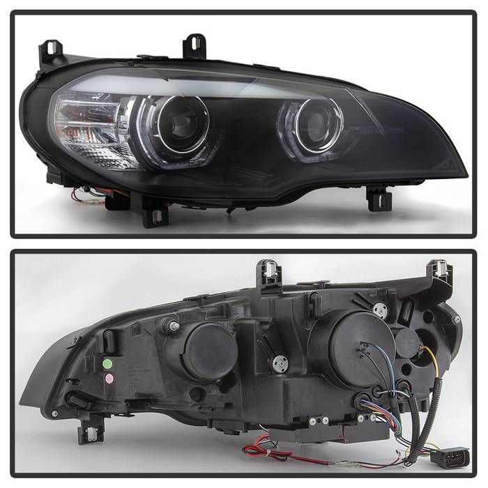 2007-2010 BMW E70 X5 [HID w/AFS Model] 3D LED Halo DRL Dual Projector ...