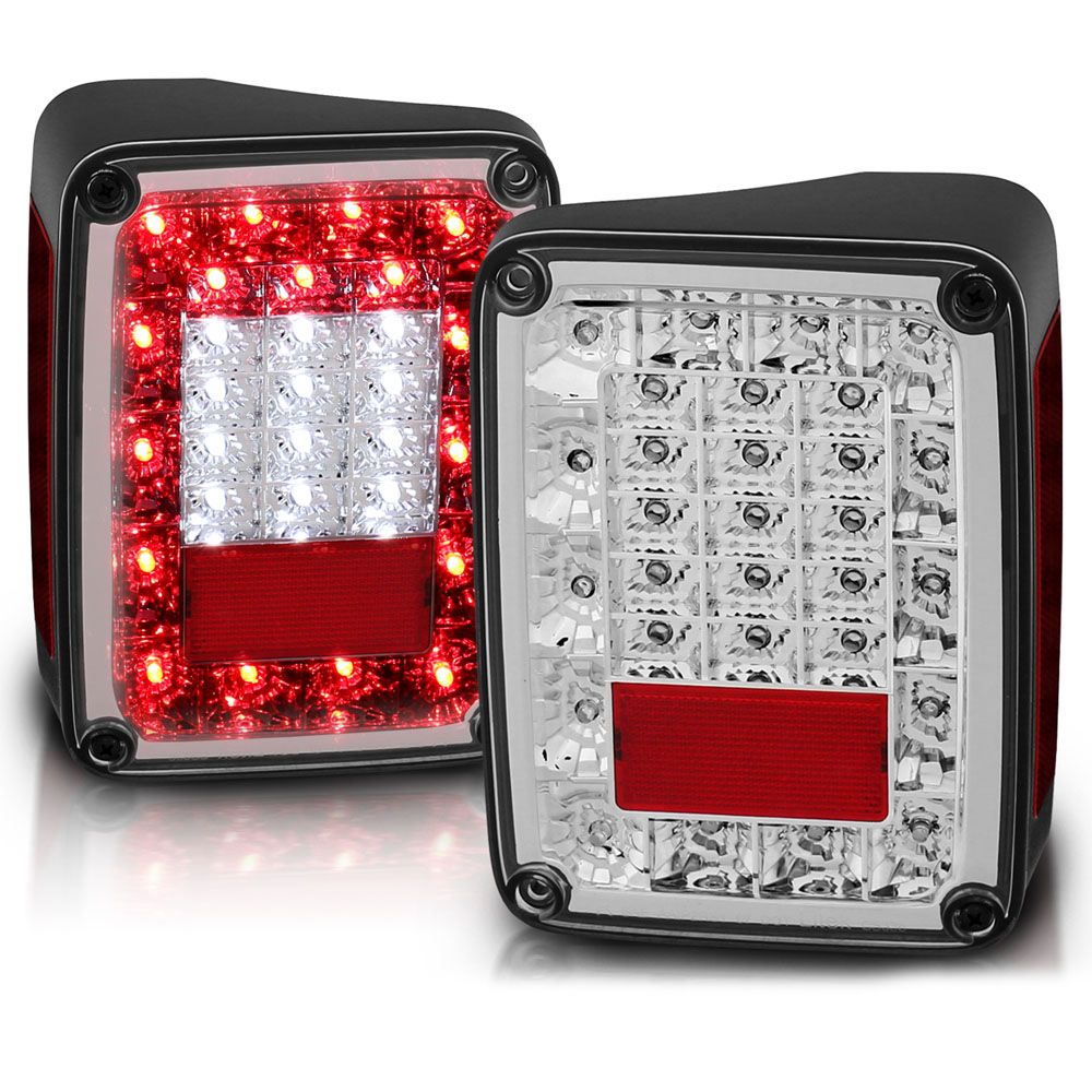 2007-2018 Jeep Wrangler High Performance LED Tail Lights - Chrome