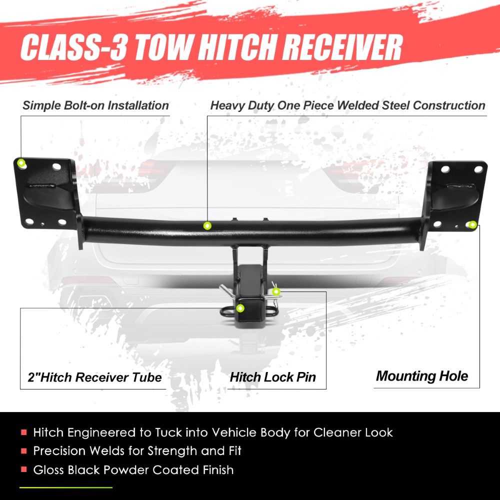 2007-2019 BMW X5 X6 Class-3 Trailer Hitch Receiver Rear Bumper Towing 2 ...