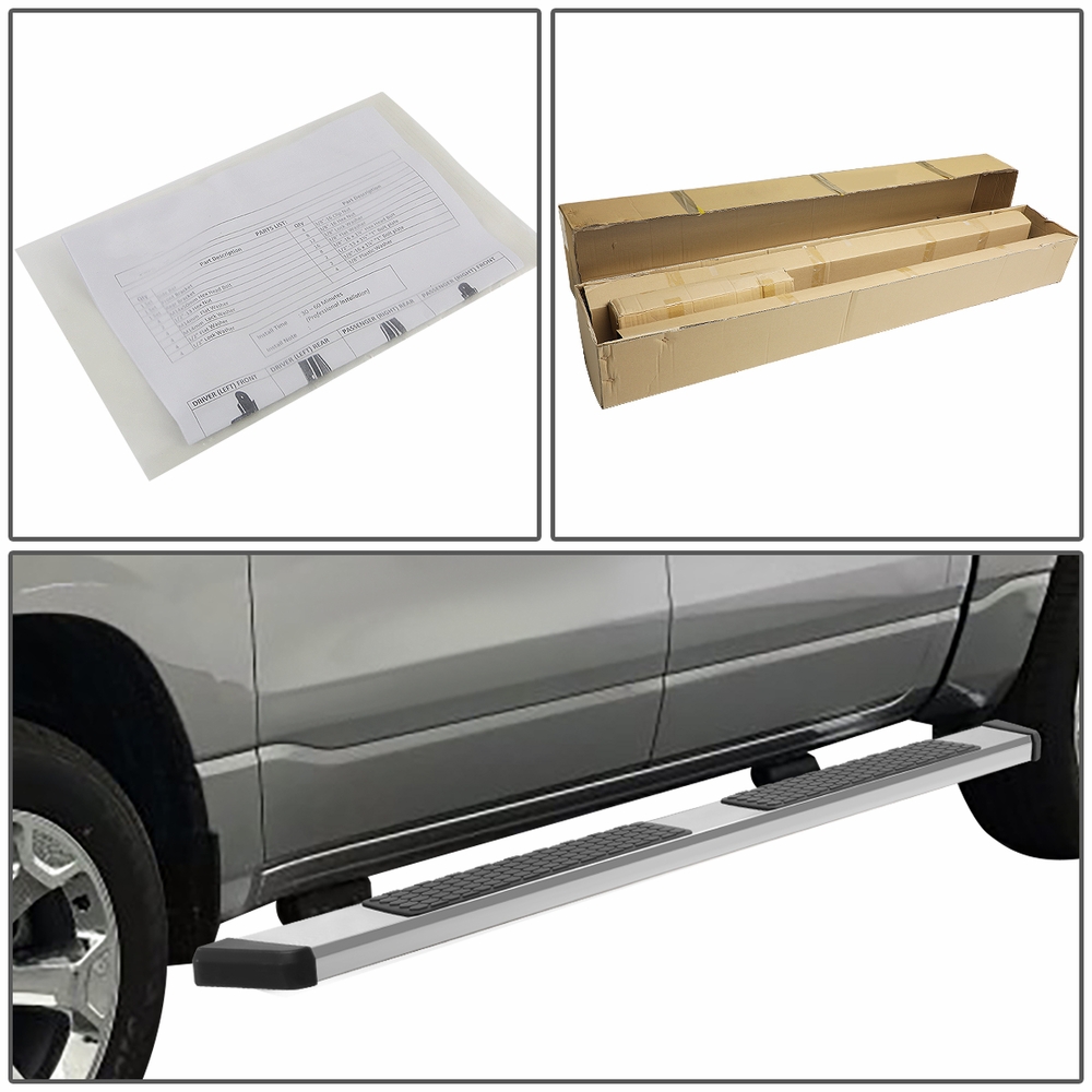 2007-2019 Chevy Silverado GMC Sierra Crew Cab 5" SS Flat Side Step Bar ...