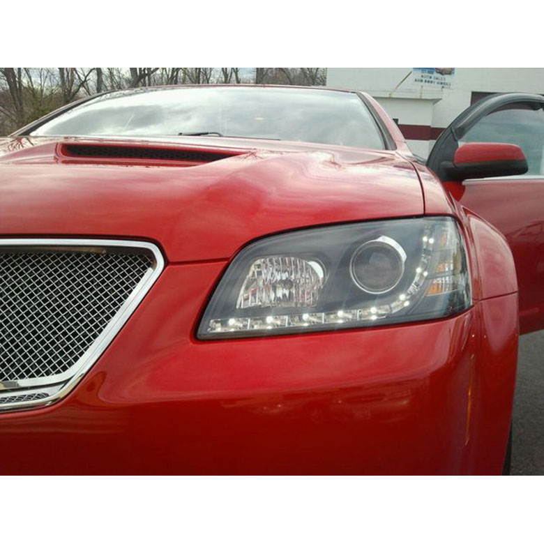 2008-2010 Pontiac G8 LED DRL Projector Headlights - Black