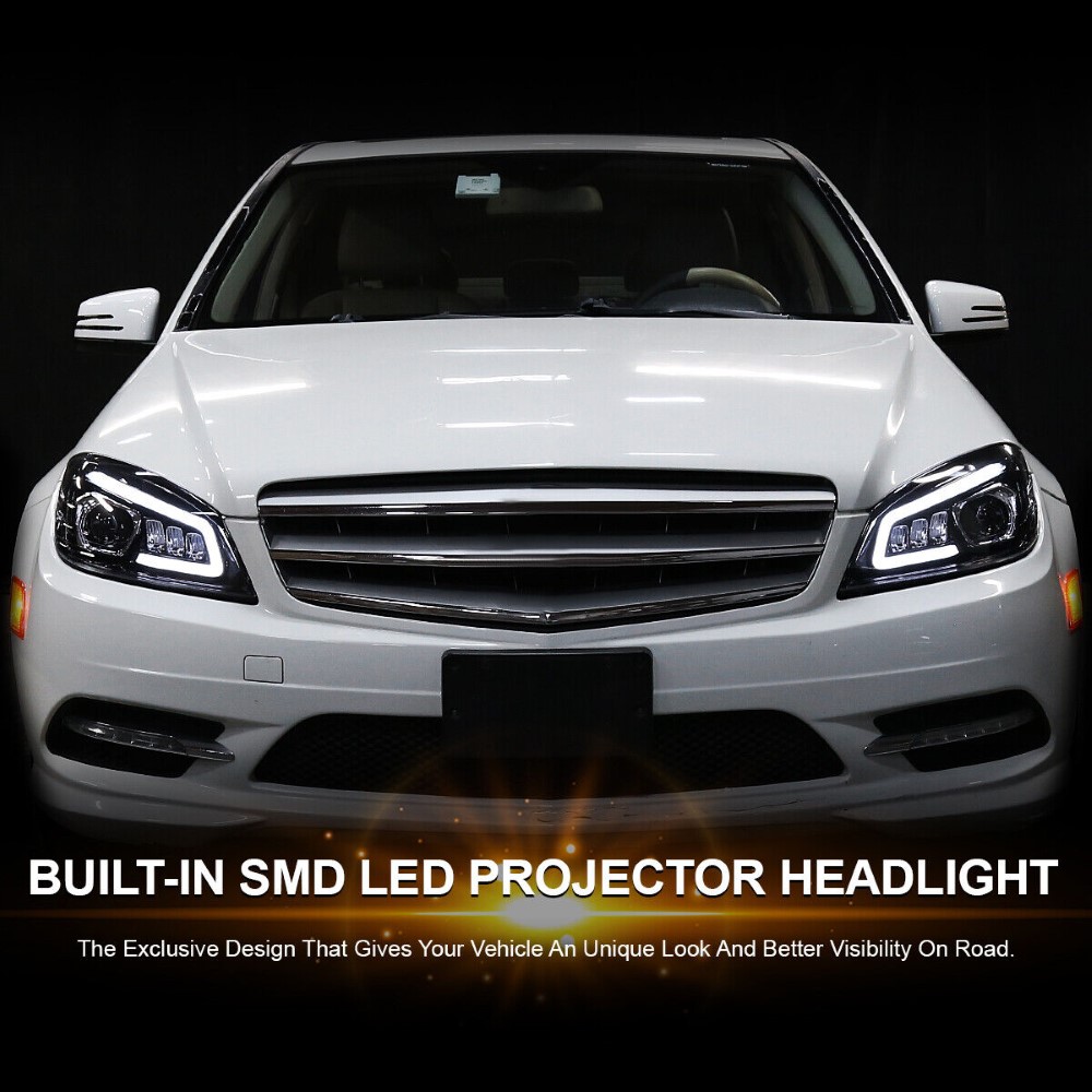 2008-2011 Mercedes Benz W204 C-Class Full LED Sequential Projector ...