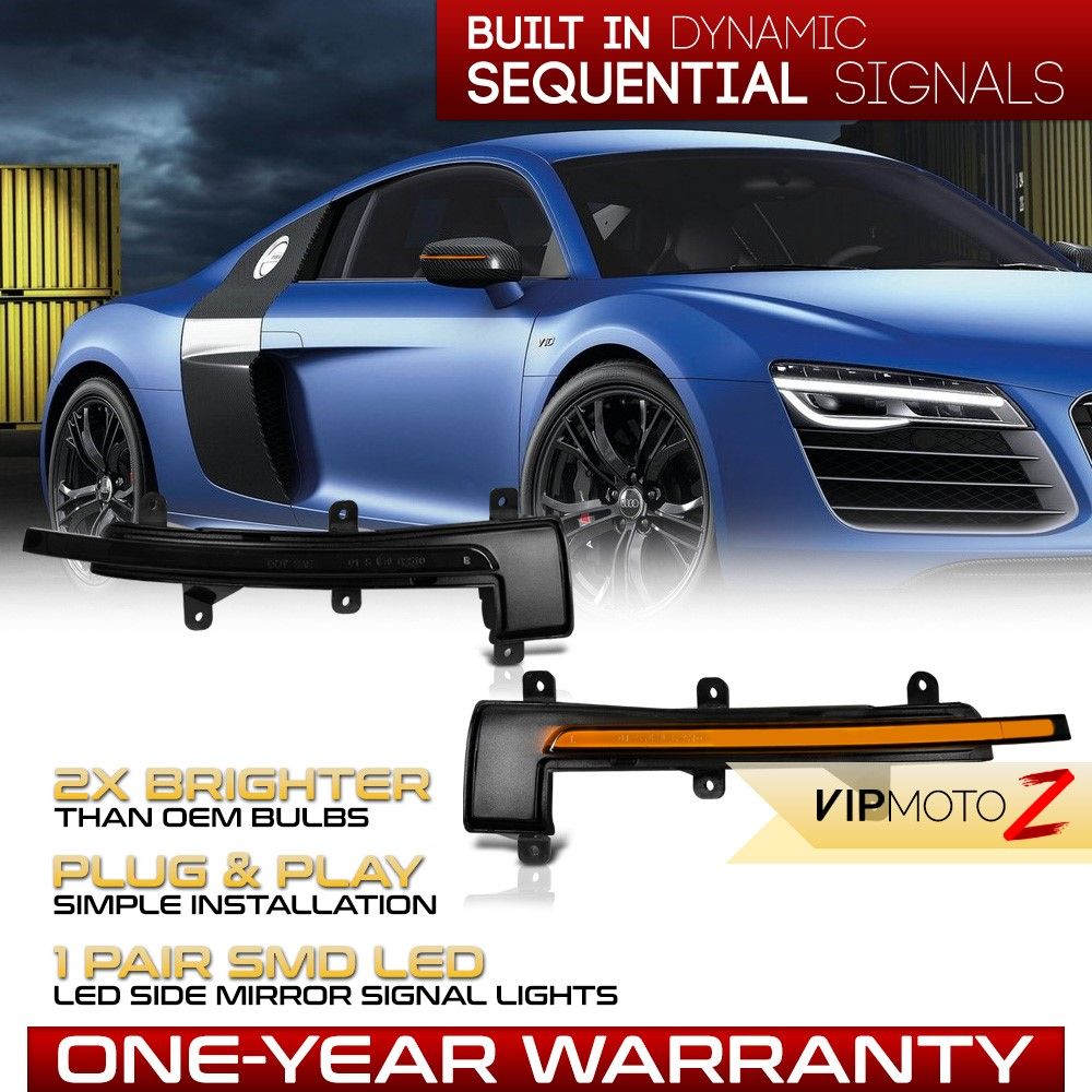 2008-2015 Audi TT TTS Quattro R8 Sequential LED Mirror Smoke Turn ...