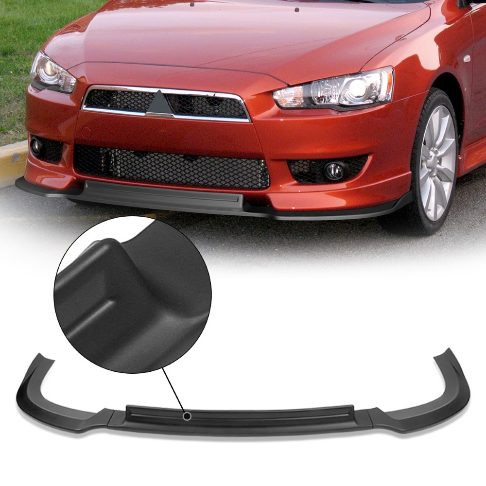 2008-2015 Mitsubishi Lancer 3Pcs RA-Style Front Bumper Lip Splitter ...