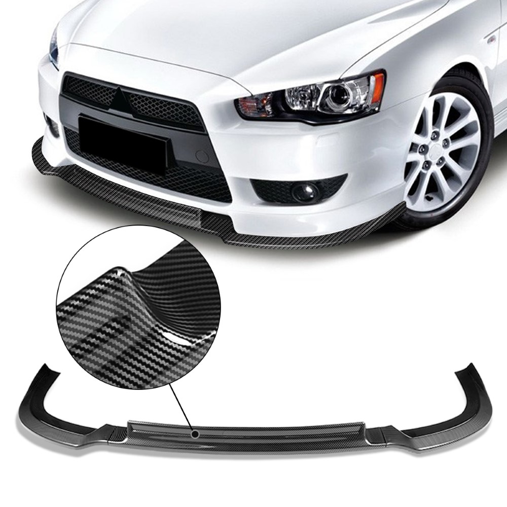 2008-2015 Mitsubishi Lancer 3Pcs RA-Style Front Bumper Lip Splitter ...