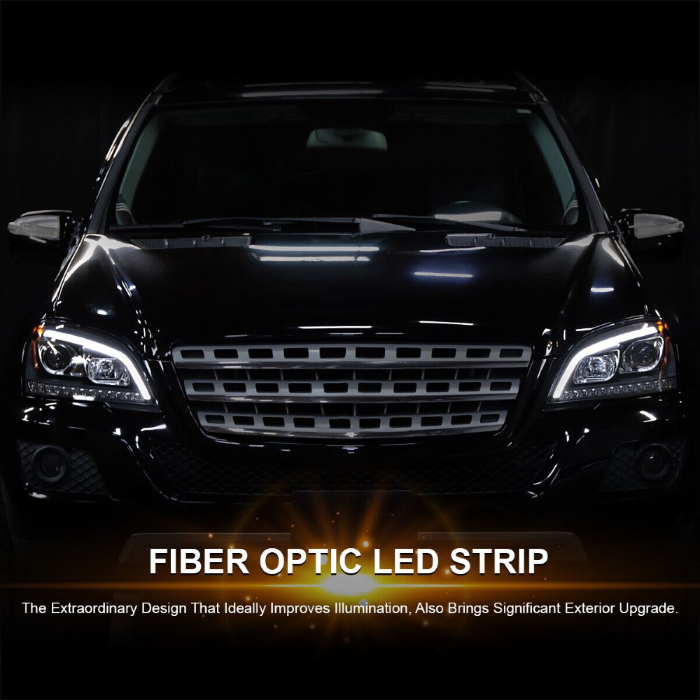 2009-2011 Mercedes Benz ML-Class [Halogen Model] Headlights LED Strip ...