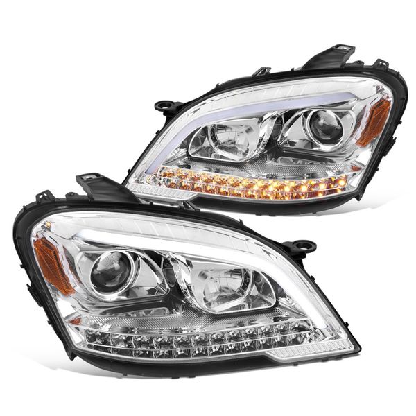 2009-2011 Mercedes Benz ML-Class [Halogen Model] Headlights LED Strip ...